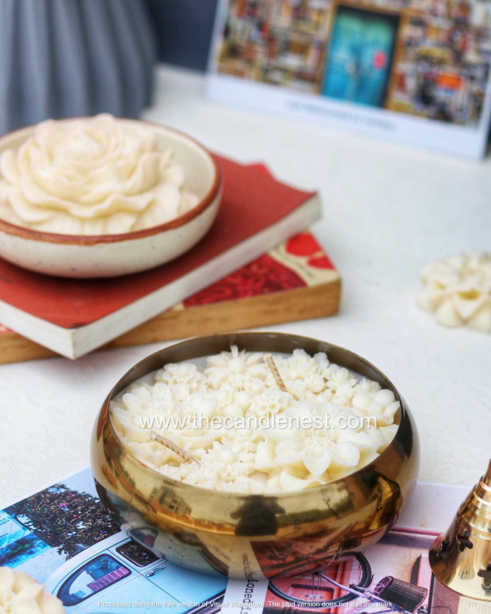 Golden Glimmer Urli Candle – Ethereal Jasmine – Thecandlenest